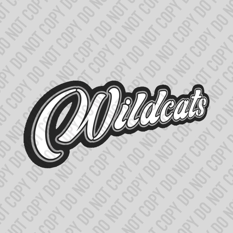 Cursive Wildcats Digital Design / PNG - Etsy