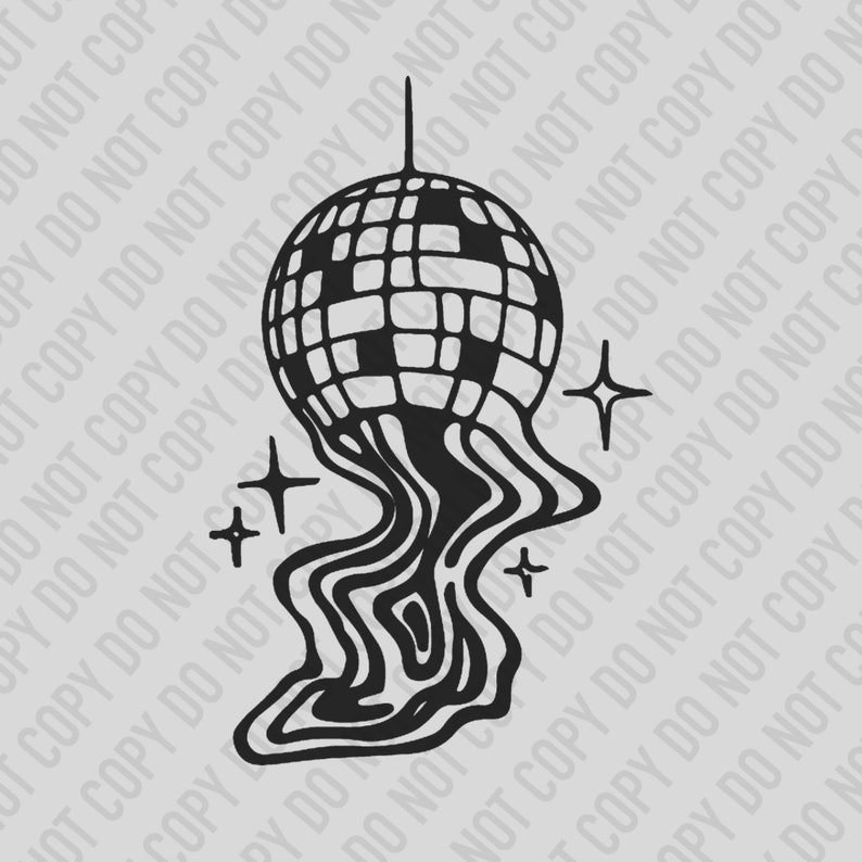 Retro Melting Disco Ball Digital Design / PNG - Etsy