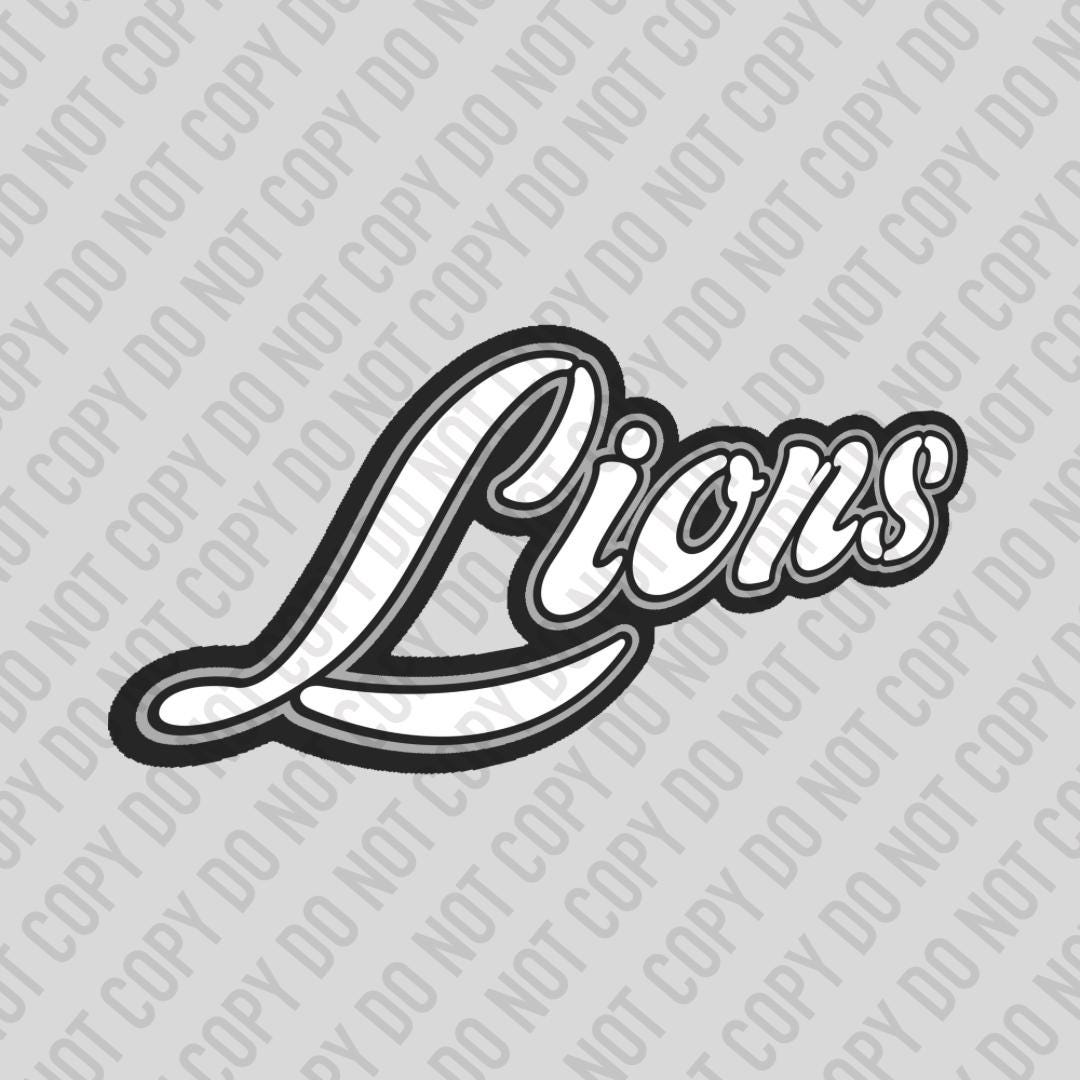 Cursive Lions Digital Design / PNG - Etsy