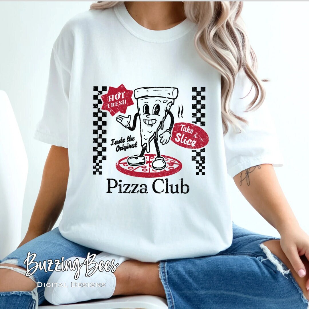 Distressed Pizza Club Digital Design / PNG - Etsy