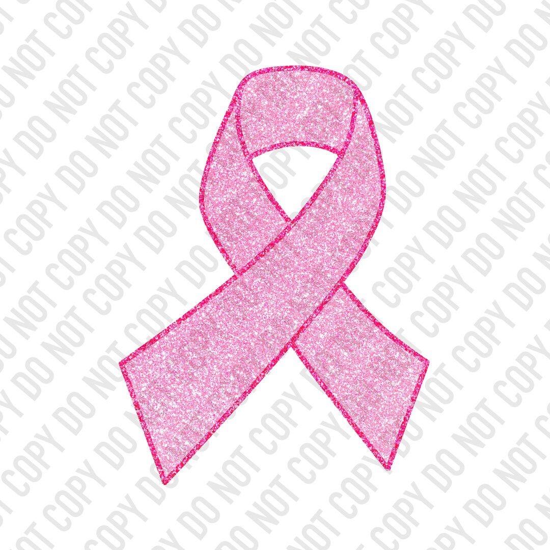 Glitter Breast Cancer Ribbon Design / PNG - Etsy