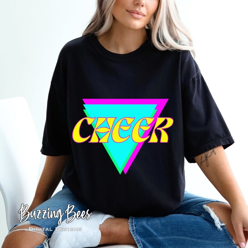 Neon Tri Cheer Digital Design / PNG - Etsy