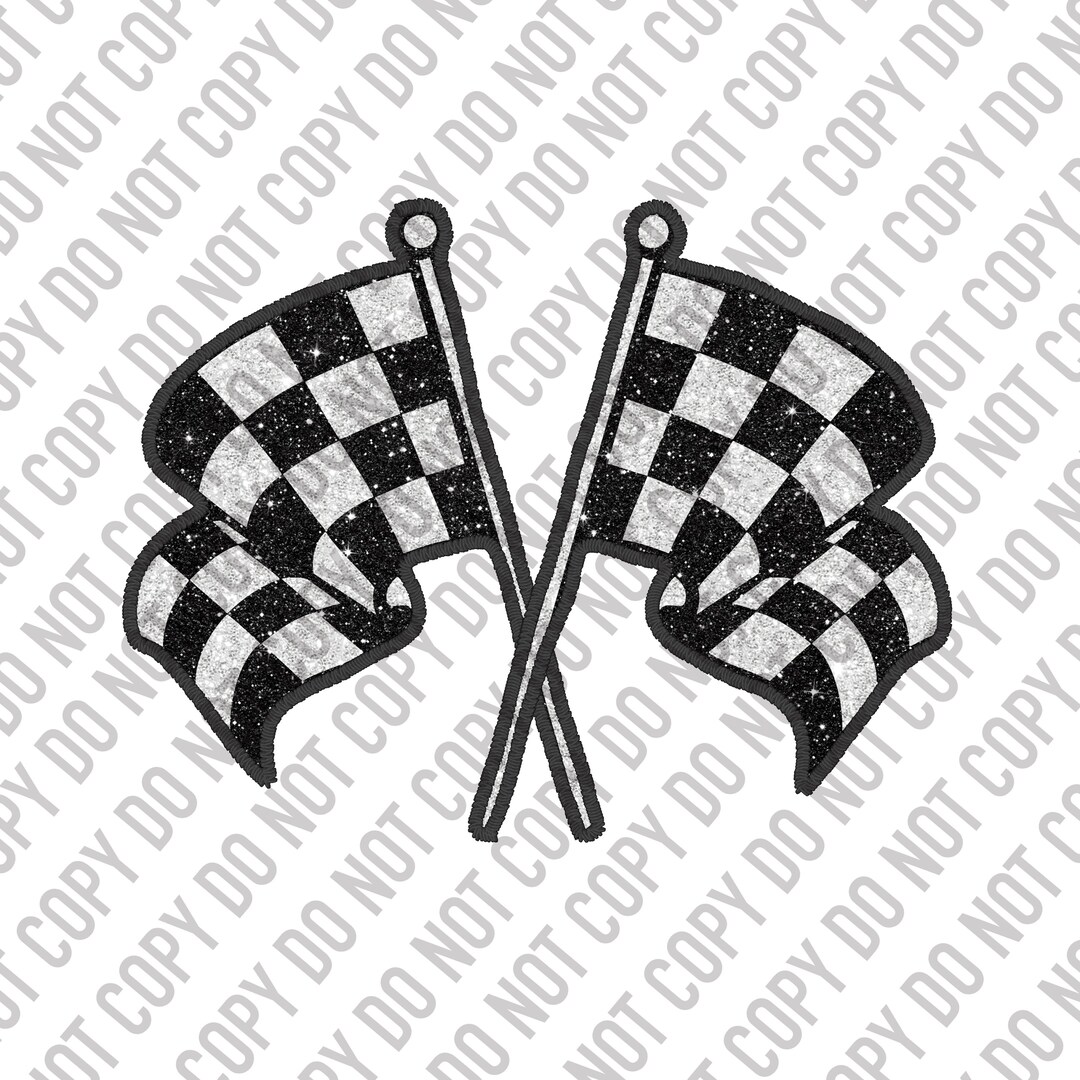 Patch Glitter Checkered Flags Digital Design / PNG - Etsy