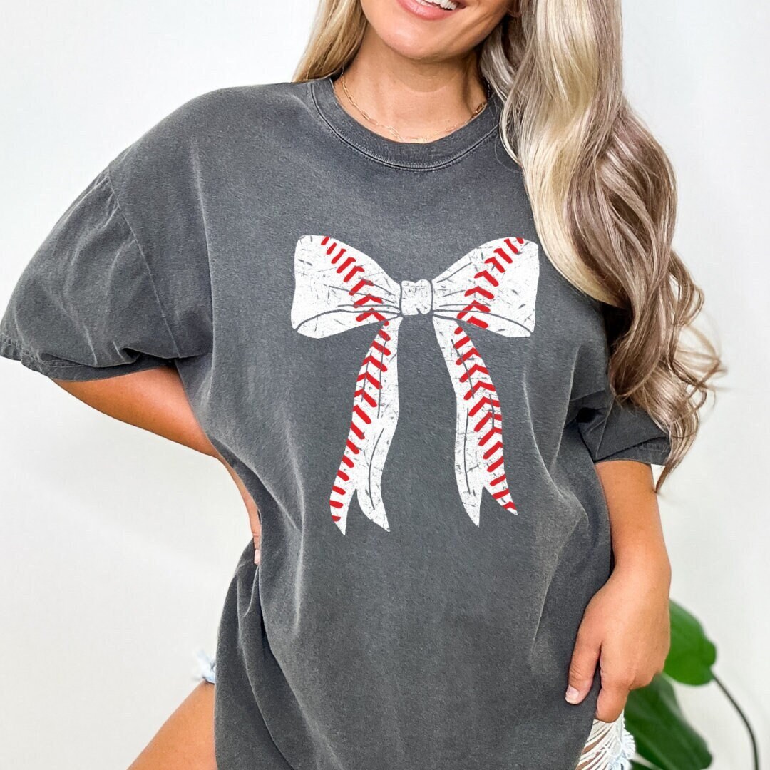 Distressed Bow Baseball Digital Design / PNG - Etsy