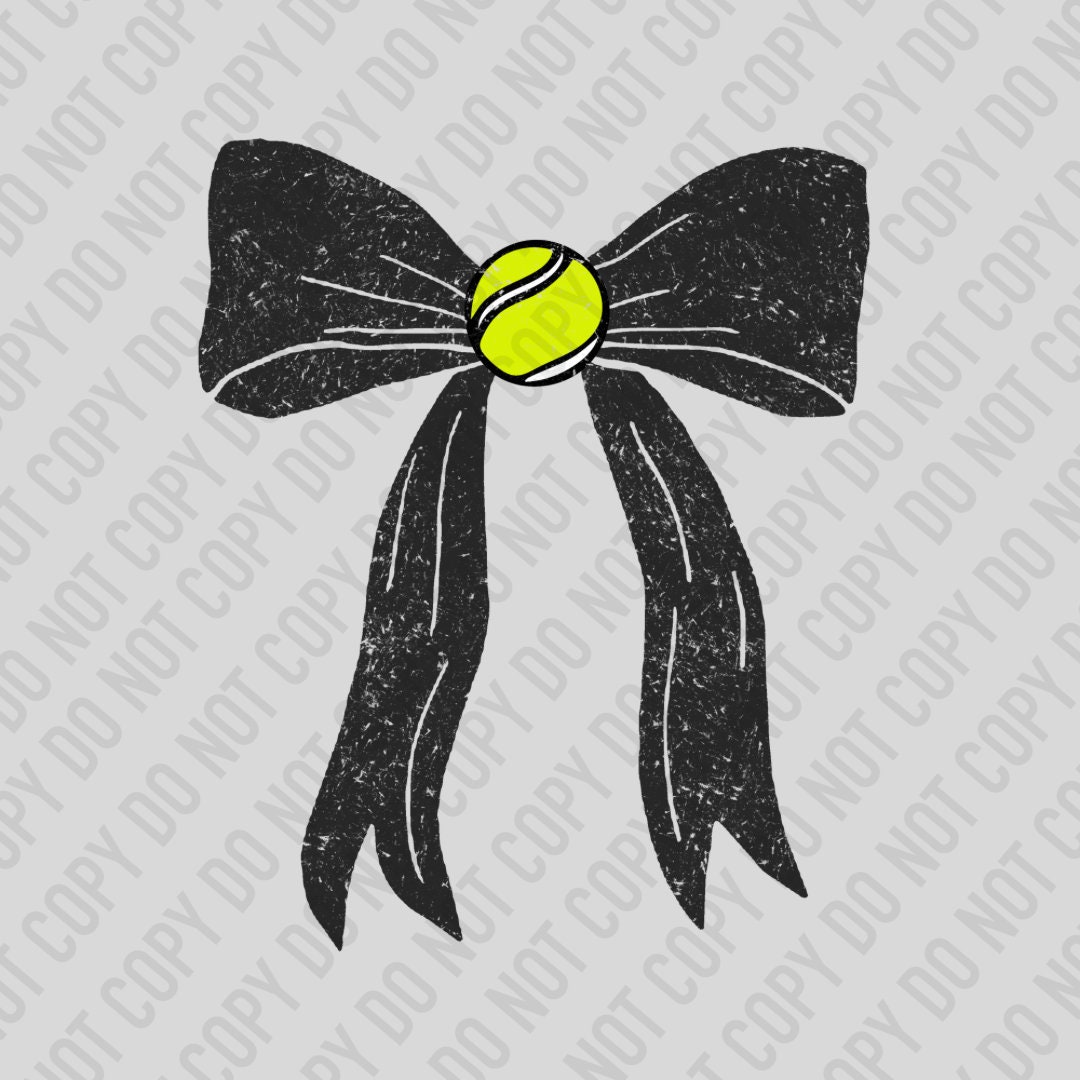 Distressed Bow Tennis Digital Design / PNG - Etsy
