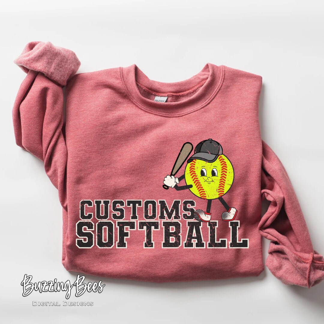 Distressed Softball CUSTOM Digital Design / PNG - Etsy