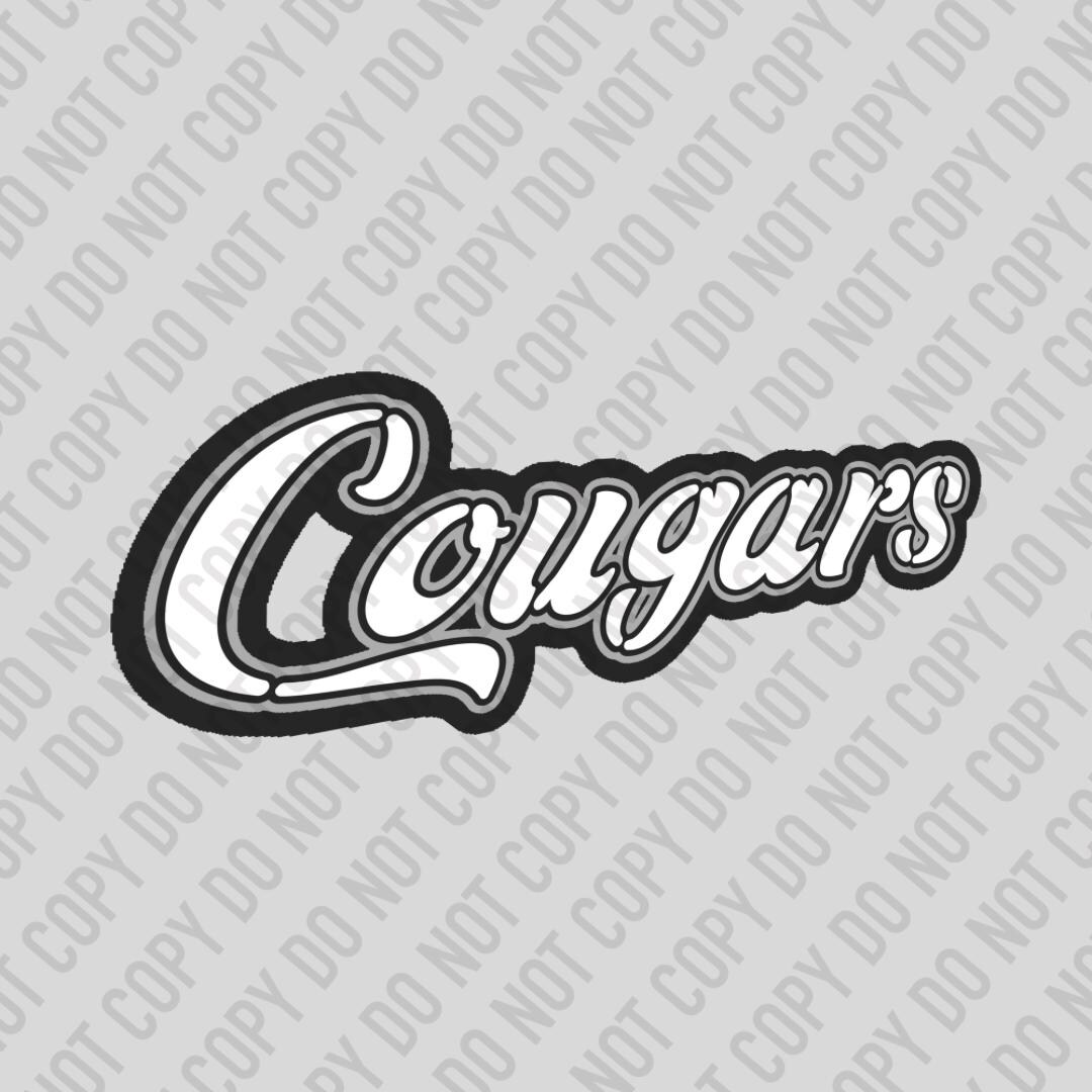 Cursive Cougars Digital Design / PNG - Etsy