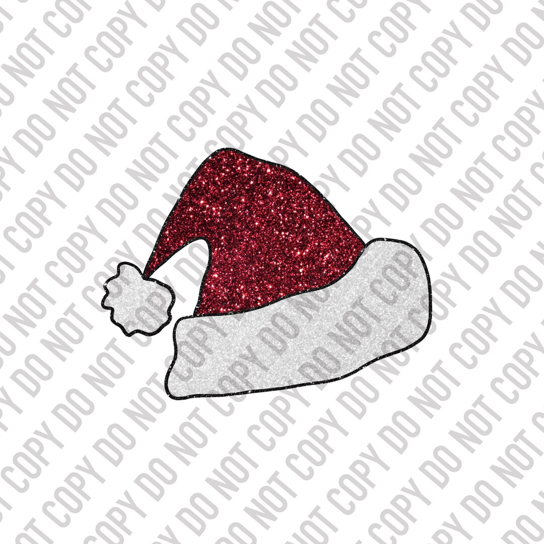 Faux Glitter Santa Hat Digital Design / PNG - Etsy
