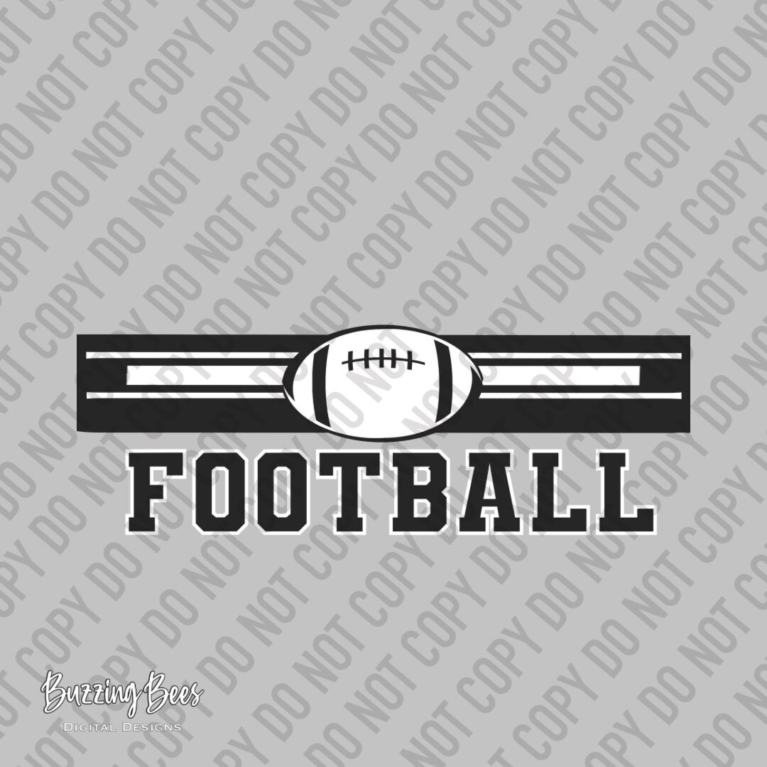 Black and White Football Digital Design / PNG - Etsy