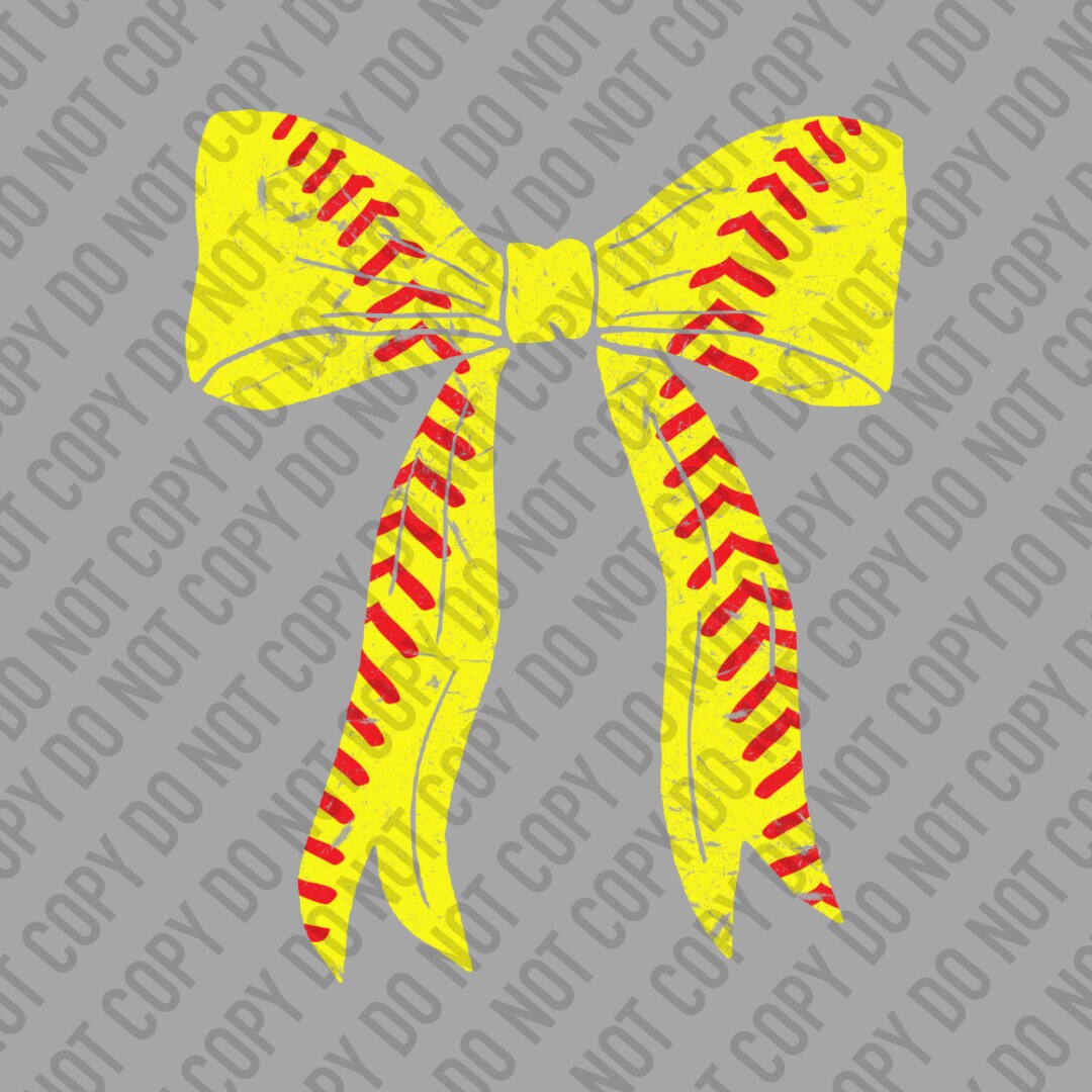 Distressed Bow Softball Digital Design / PNG - Etsy