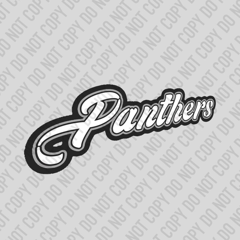 Cursive Panthers Digital Design / PNG - Etsy