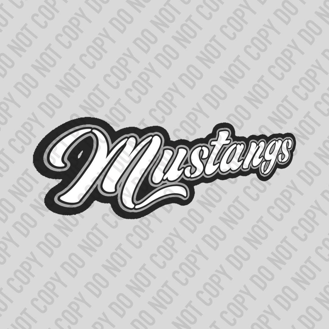Cursive Mustangs Digital Design / PNG - Etsy
