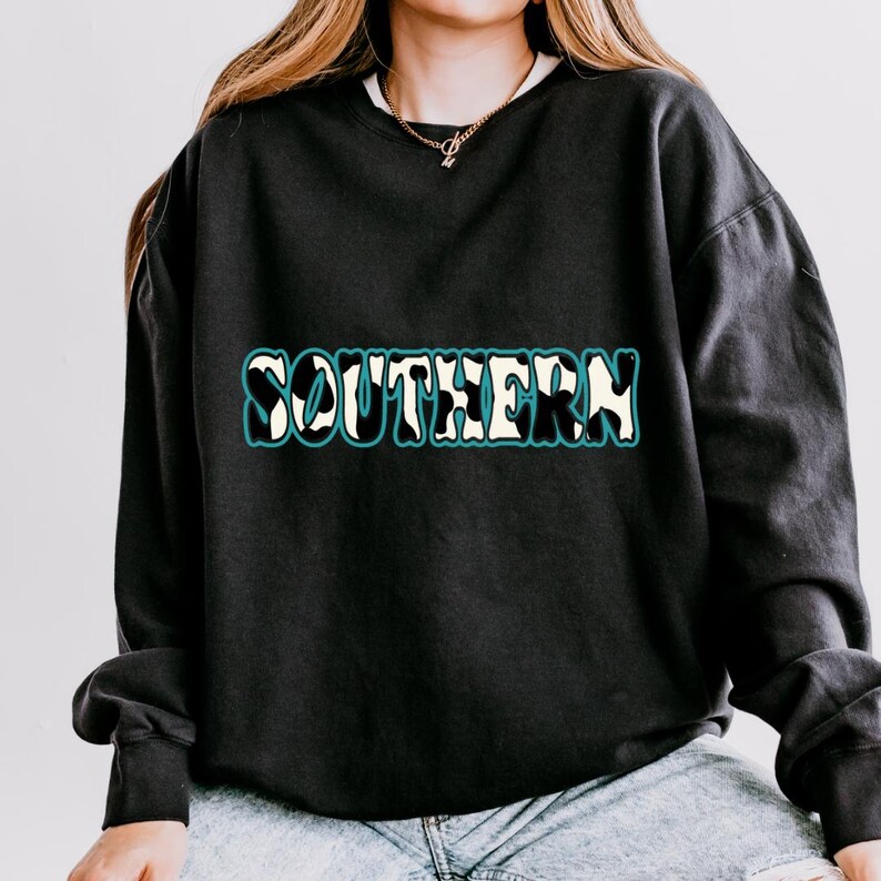 Teal Cow Southern Digital Design / PNG - Etsy