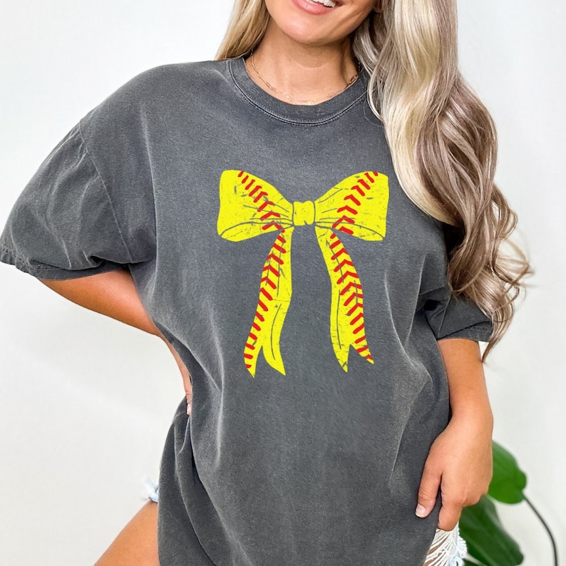 Distressed Bow Softball Digital Design / PNG - Etsy