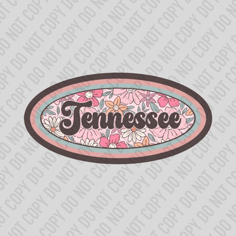 Oval Floral Tennessee Digital Design / PNG - Etsy