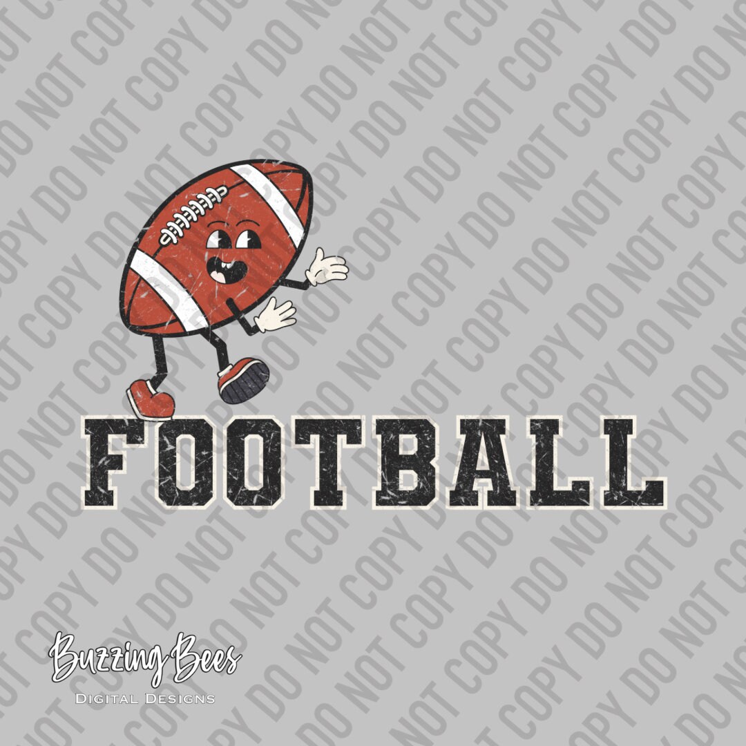 Distressed Cartoon Football Digital Design / PNG - Etsy