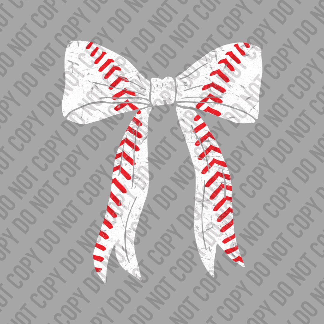 Distressed Bow Baseball Digital Design / PNG - Etsy