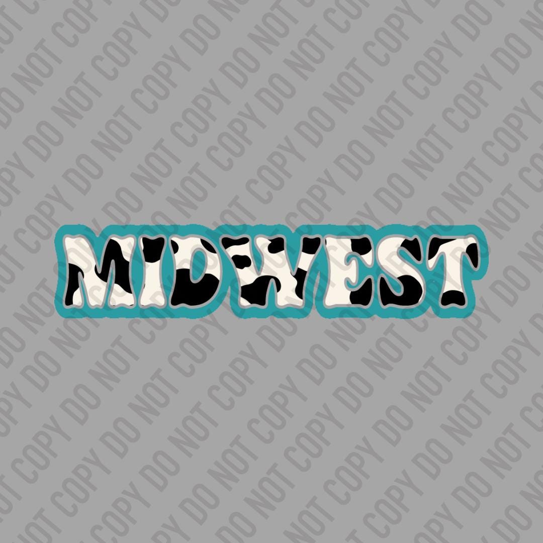 Teal Cow Midwest Digital Design / PNG - Etsy