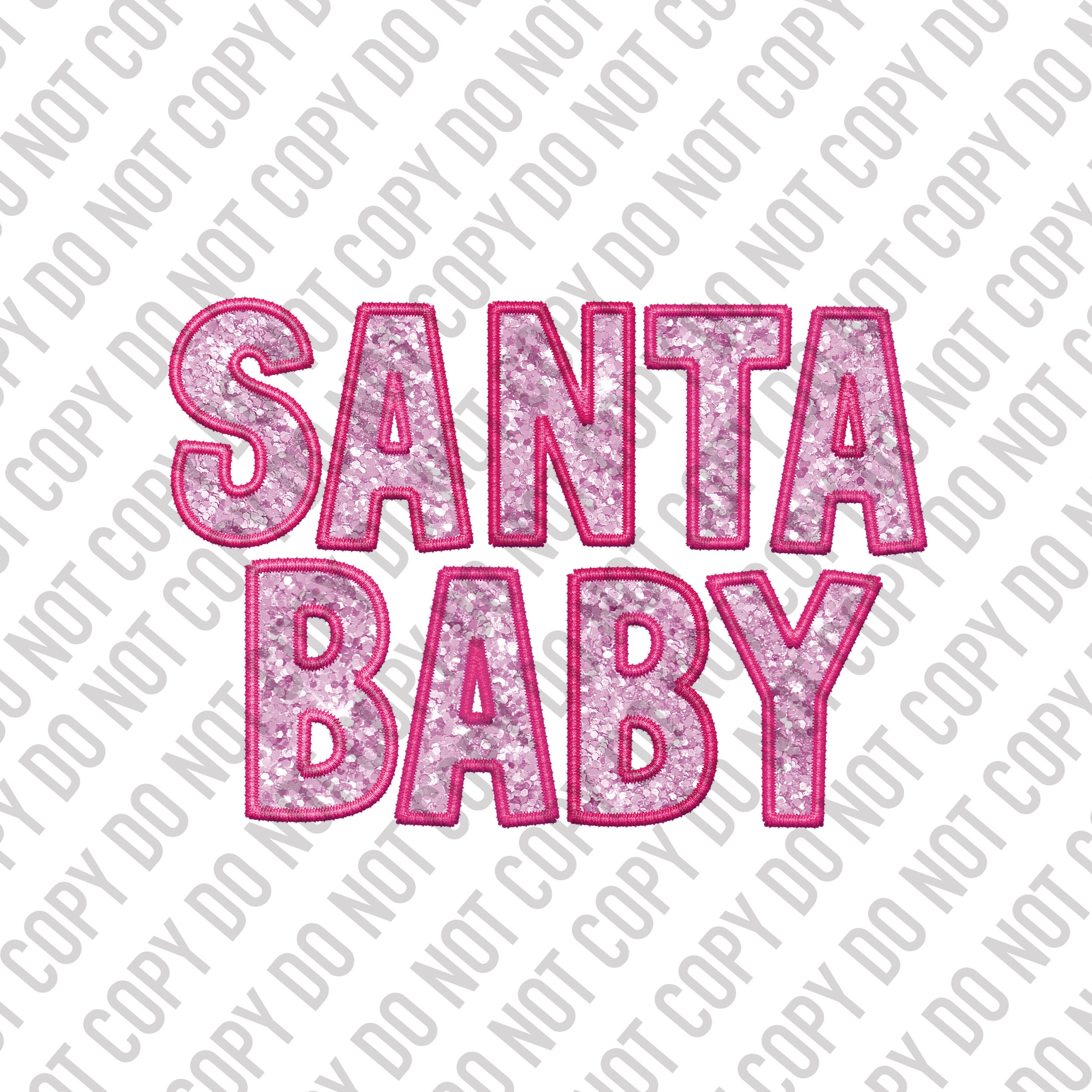 Faux Glitter Pink Santa Baby Digital Design / PNG - Etsy