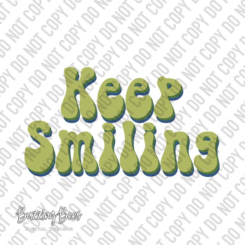 Retro Keep Smiling Digital Design / PNG - Etsy