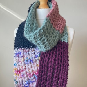 Handknit Cosy Wool Scarf - Etsy