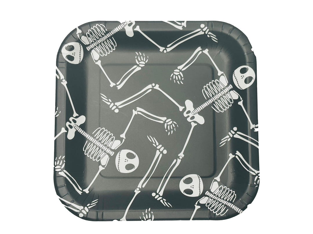 Skull & Bones Square Dinner Plates - Etsy