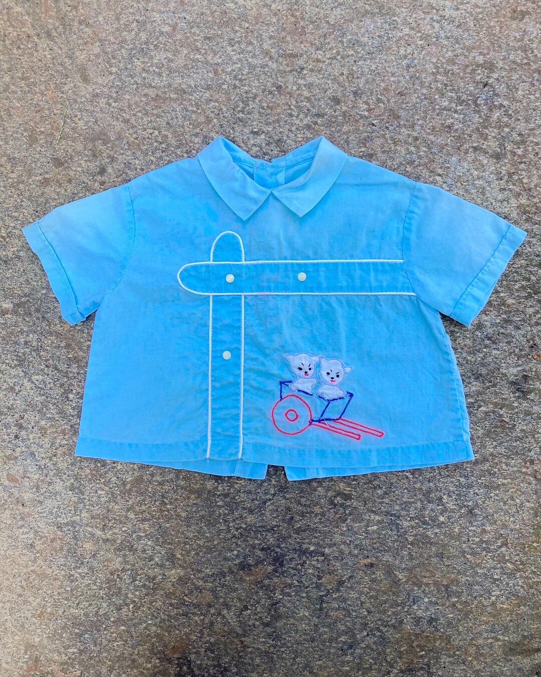 60s Vintage Baby Embroidered Cat Shirt/ Vintage Baby Clothes/ - Etsy