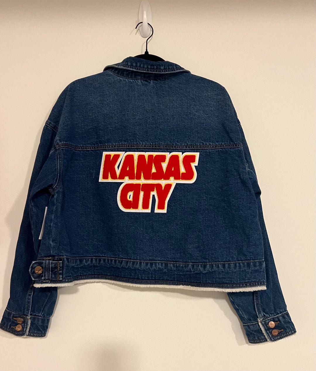 Kansas City Football Chiefs Embellised Upcycled Redesigned Denim Jacket ...