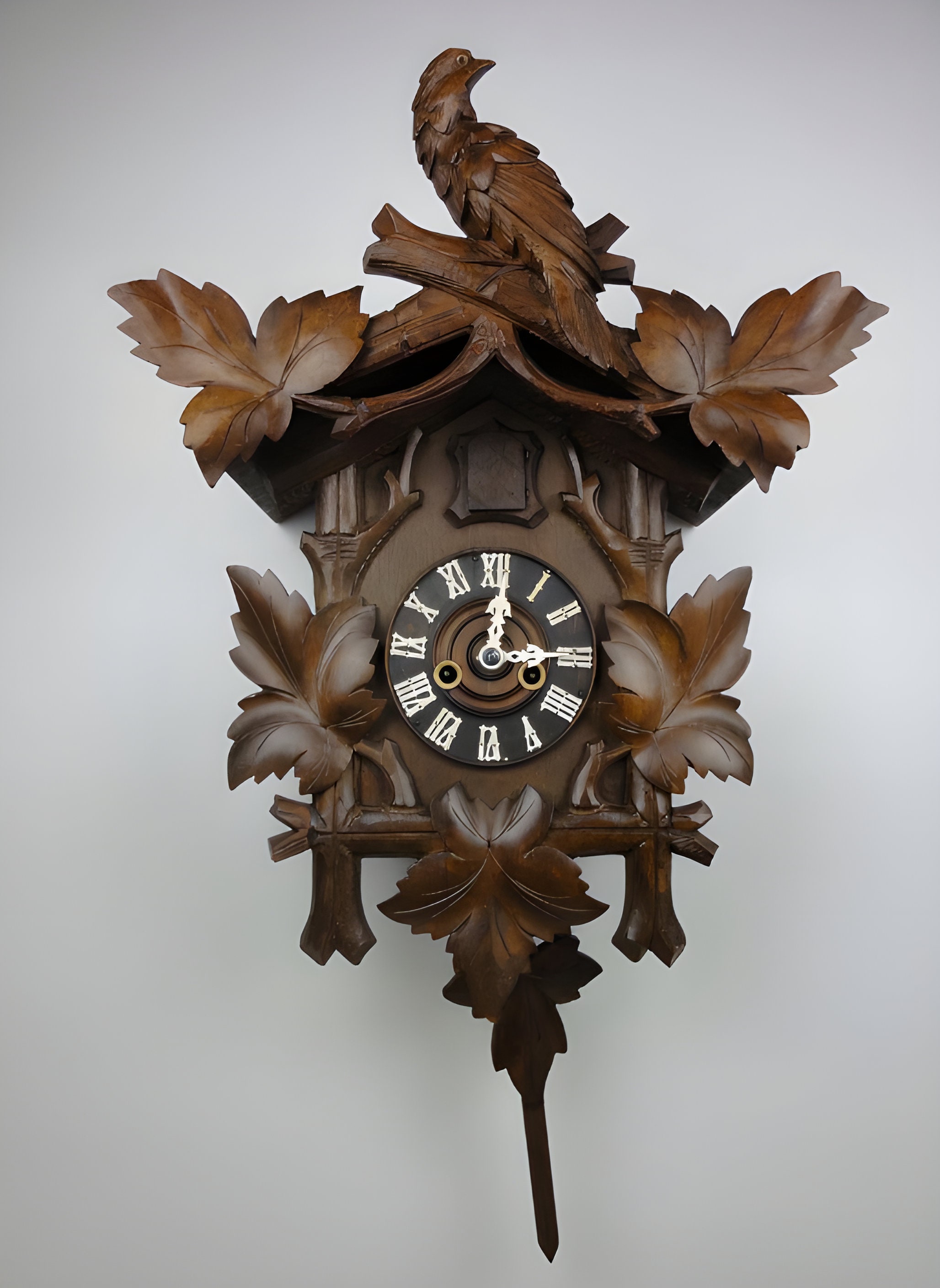 Antique Cuckoo Clock, Vintage Coo Coo Clock, Wall Clock, Pendulum Clock ...