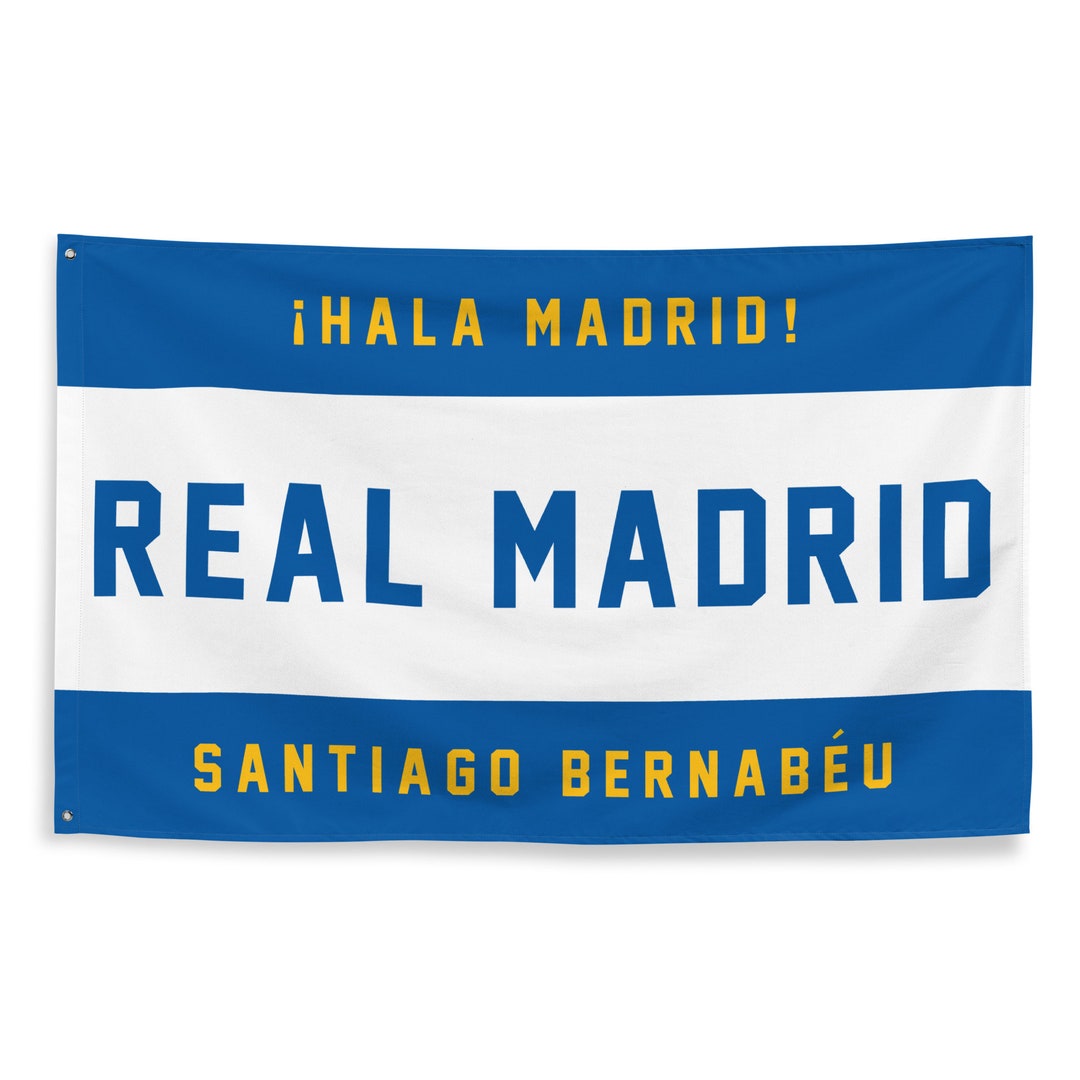 Real Madrid Football Flag Banner Santiago Bernaubeu Hala Madrid Benzema ...