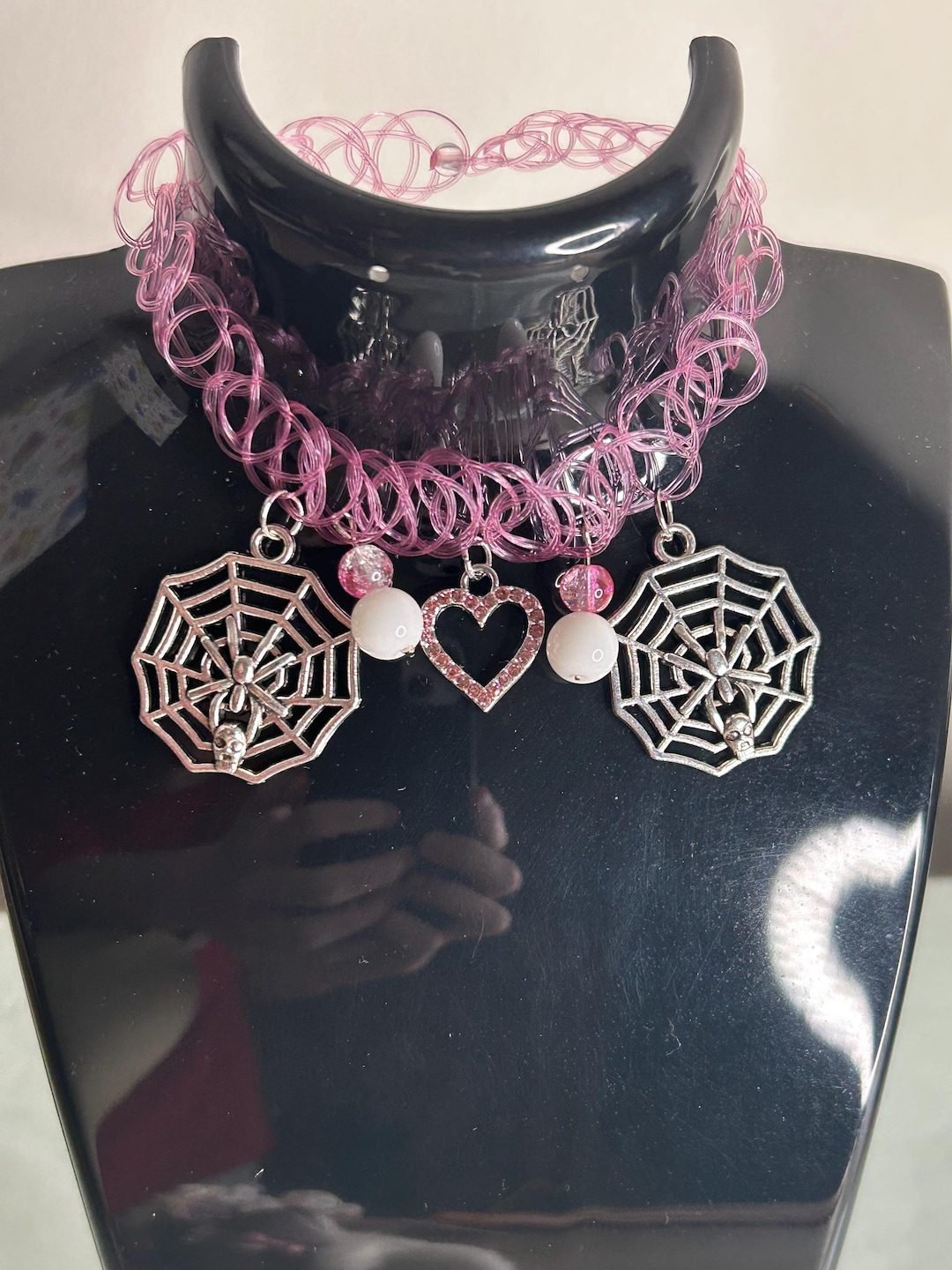 Hazbin Hotel Angel Dust Handmade Tattoo Choker With Charms - Etsy