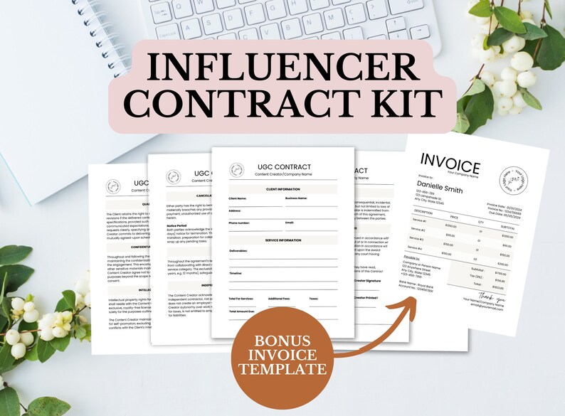 Influencer Contract Template Kit UGC Contract Forms User Generated ...