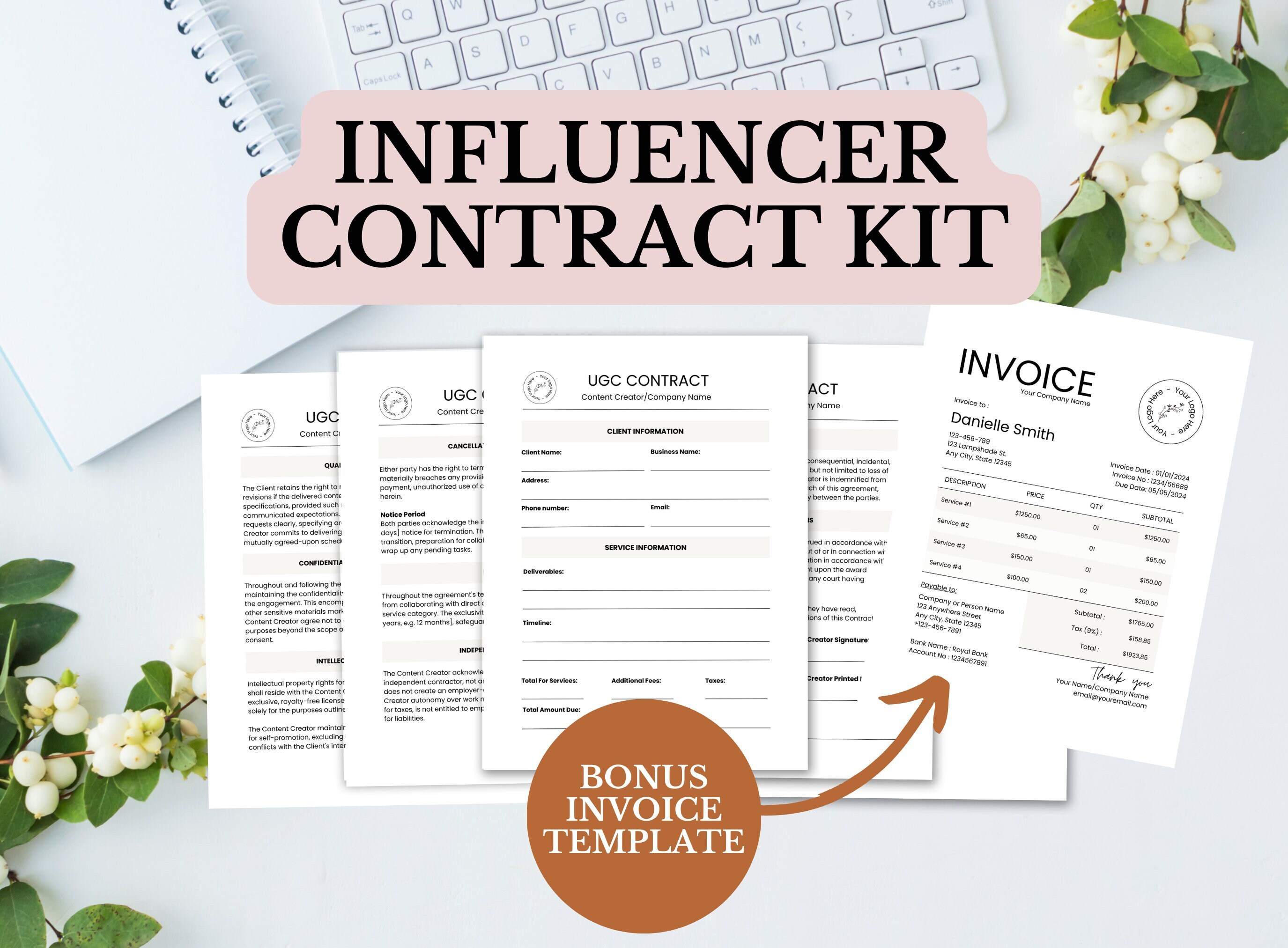 Influencer Contract Template Kit UGC Contract Forms User Generated ...
