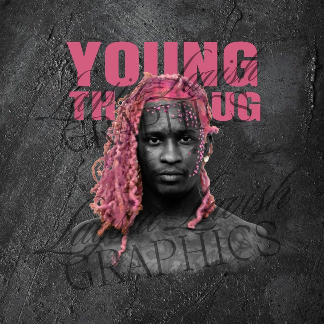 Young Thug (pink) Graphic T-shirt Design PNG |tee Shirt Design ...