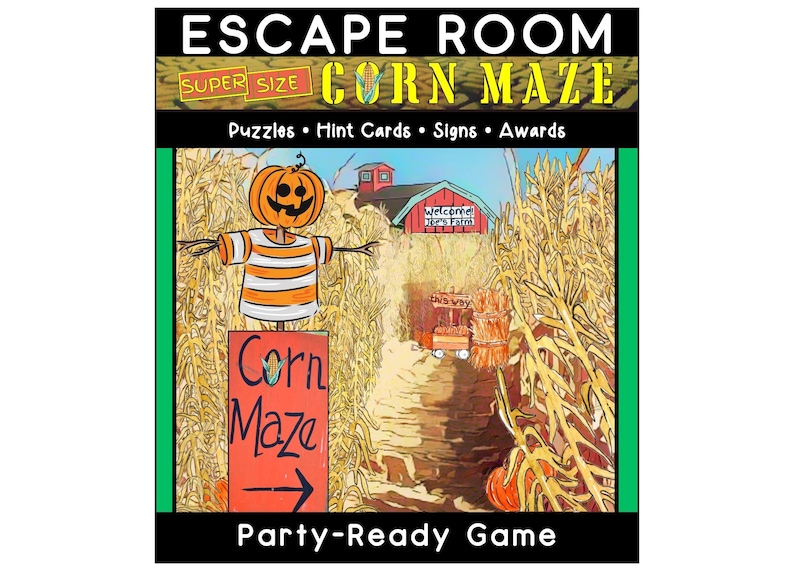 Corn Maze Escape Room: Fall Family Puzzle Game (DIY Printable) - Etsy