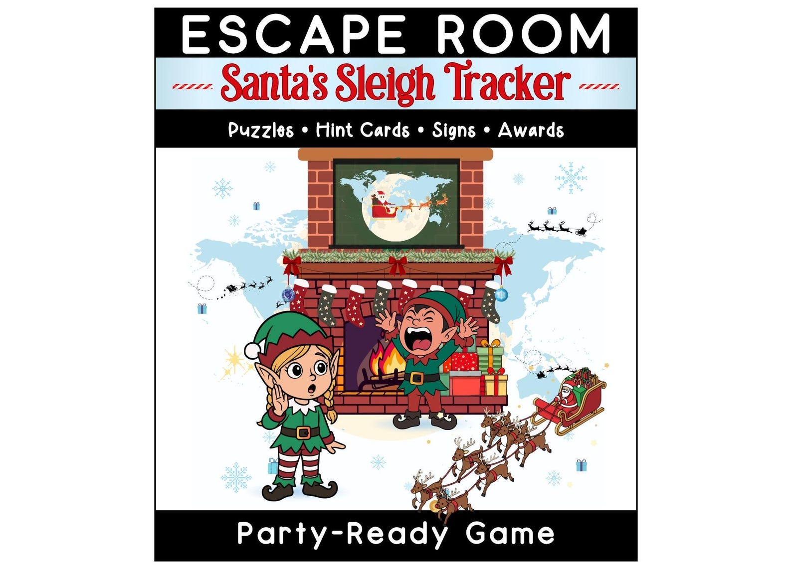 Christmas Escape Room: Santa's Sleigh Tracker, Holiday Puzzle ...