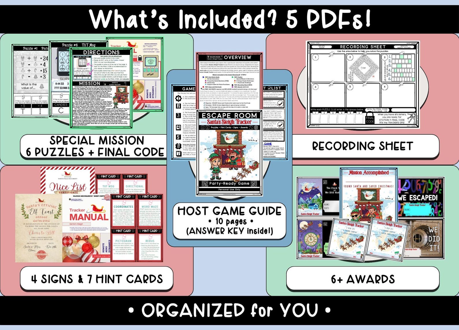 Christmas Escape Room: Santa's Sleigh Tracker, Holiday Puzzle ...