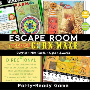 Corn Maze Escape Room: Fall Family Puzzle Game (DIY Printable) - Etsy