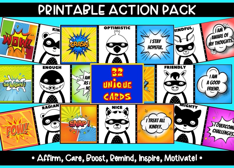 Superhero Affirmation Cards for Kids: Printable Lunch Box Notes (PDF ...