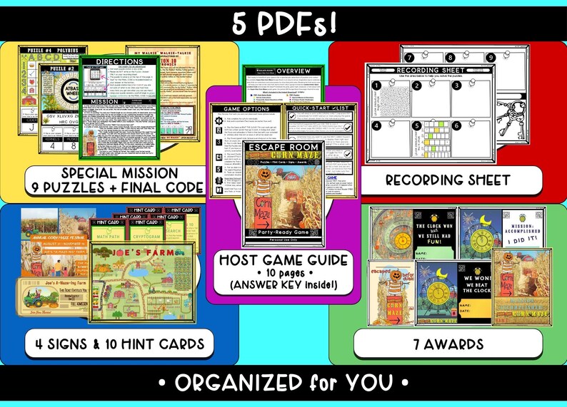 Corn Maze Escape Room: Fall Family Puzzle Game (DIY Printable) - Etsy