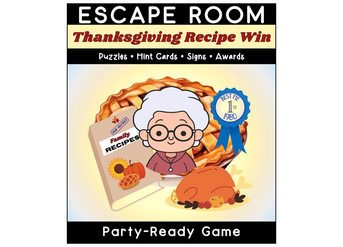 Thanksgiving Escape Room: Grandma's Recipe Puzzle (printable) - Etsy