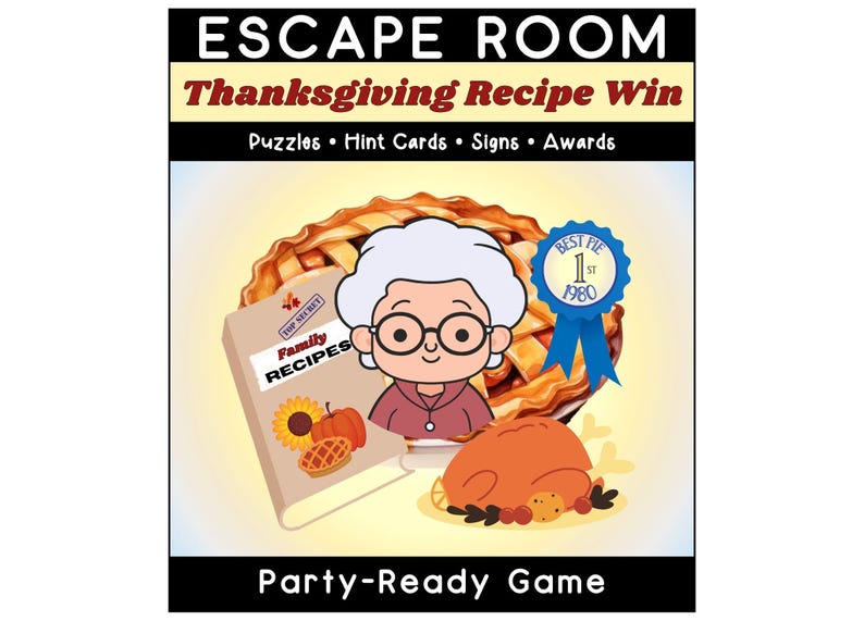 Thanksgiving Escape Room: Grandma's Recipe Puzzle (printable) - Etsy
