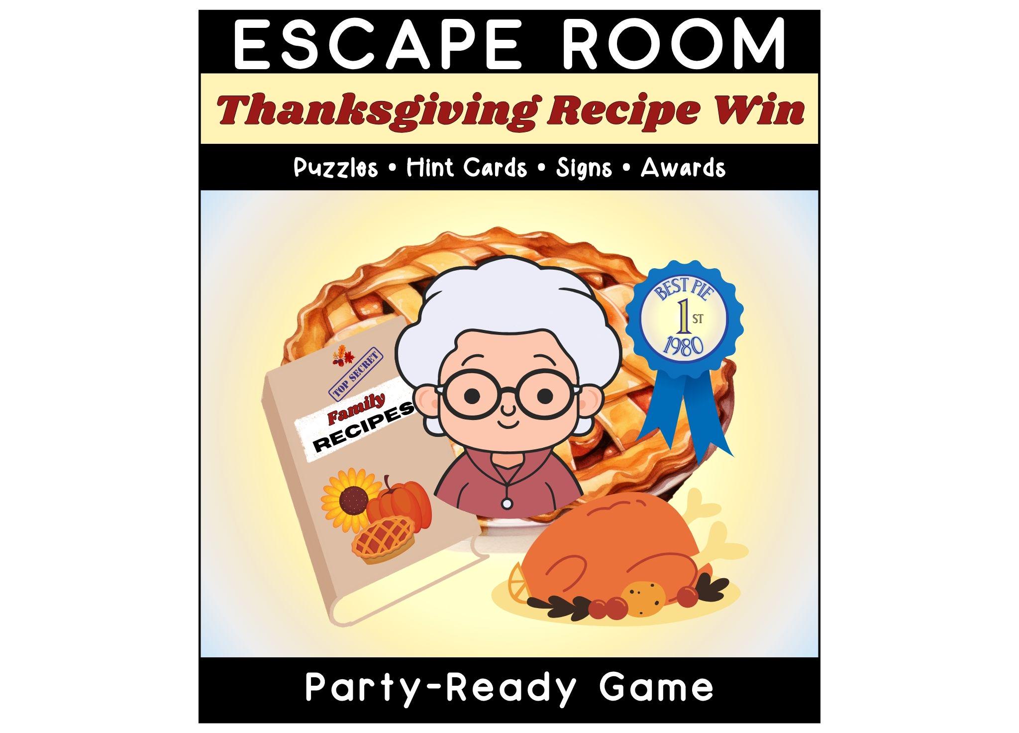 Thanksgiving Escape Room: Grandma's Recipe Puzzle (printable) - Etsy