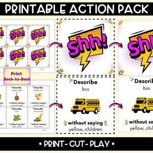 Fall Vocabulary Card Game: 'shh! You Don't Say' Flashcards (printable ...