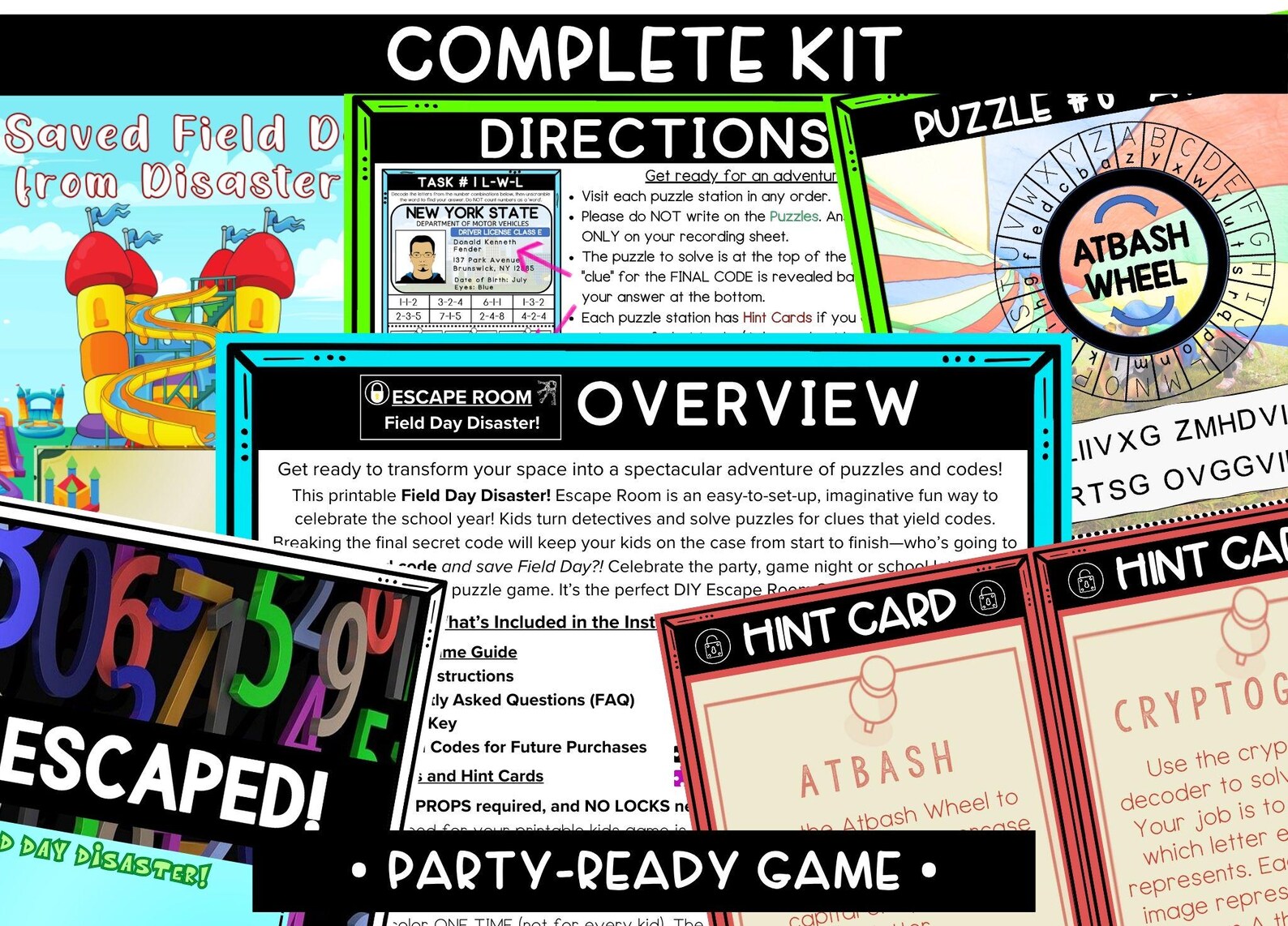 Field Day Disaster Escape Room: Kids Printable Puzzle Game (PDF) - Etsy