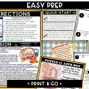 Thanksgiving Escape Room: Grandma's Recipe Puzzle (printable) - Etsy
