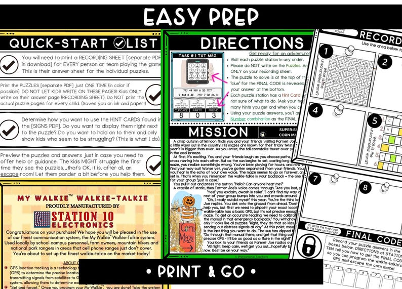 Corn Maze Escape Room: Fall Family Puzzle Game (DIY Printable) - Etsy