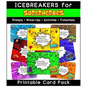Superhero Icebreaker Cards: Classroom Team Building Activity (printable ...