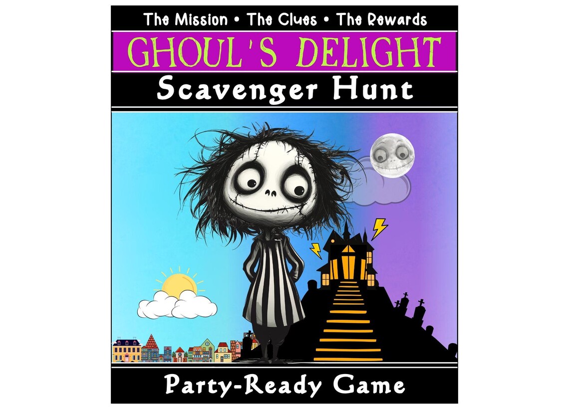 Haunted Scavenger Hunt Printable: Ghoul's Delight Halloween Party Game ...