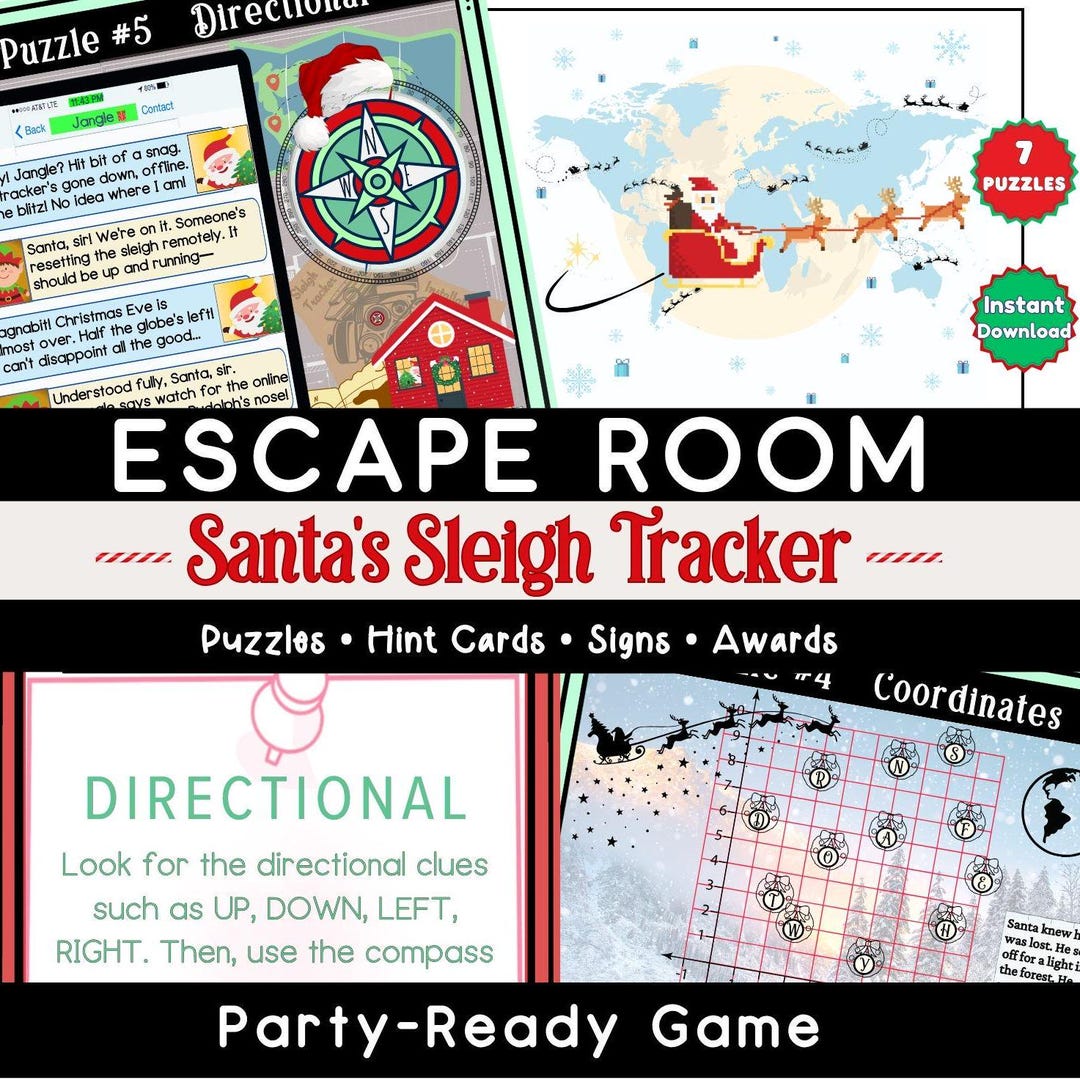 Christmas Escape Room for Kids and Family | Santa's Sleigh Tracker ...